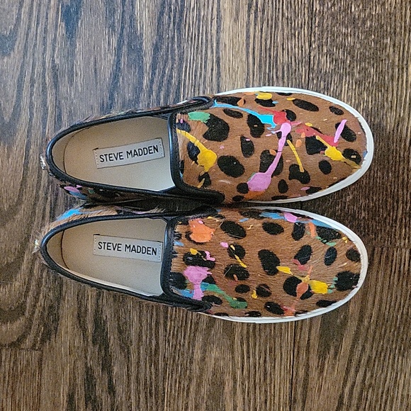 Steve Madden | Shoes | Leopard Calf Hair With Paint Splatter Flats ...